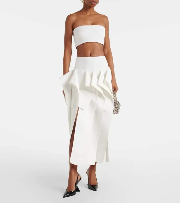 Maticevski Streaming Draped Midi Skirt