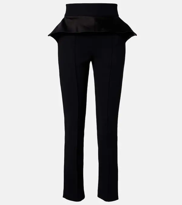 Maticevski Relate Peplum Satin Slim Pants