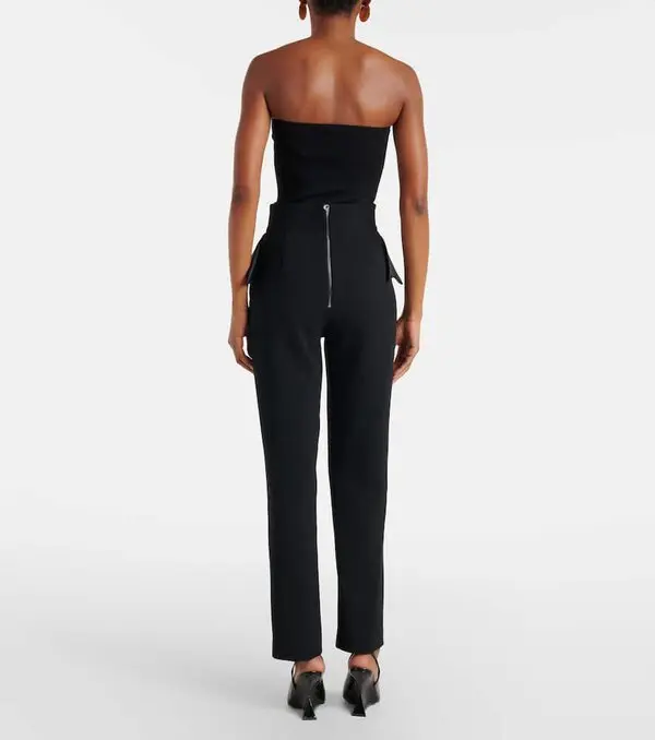 Maticevski Relate Peplum Satin Slim Pants