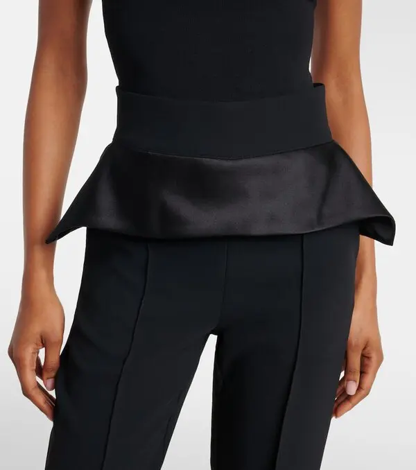 Maticevski Relate Peplum Satin Slim Pants