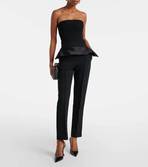 Maticevski Relate Peplum Satin Slim Pants