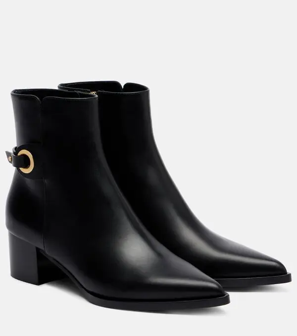 GIANVITO ROSSI Granada Leather Ankle Boots