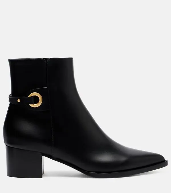 GIANVITO ROSSI Granada Leather Ankle Boots