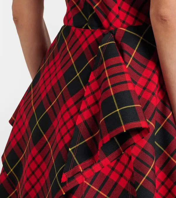 Alexander McQueen Tartan Asymmetric Minidress