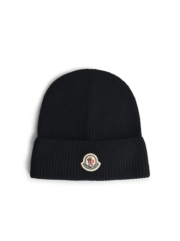 Moncler Tricot Cotton Beanie - Black