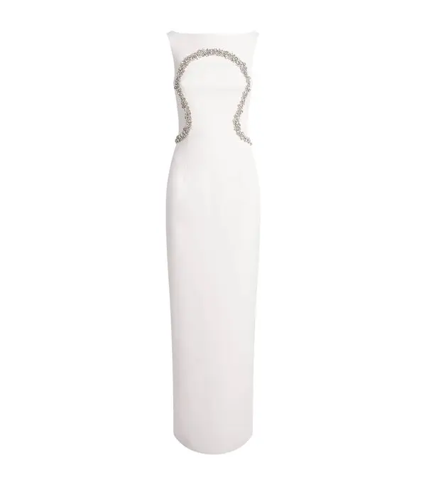 Safiyaa Crystal-embellished Riley Gown - White