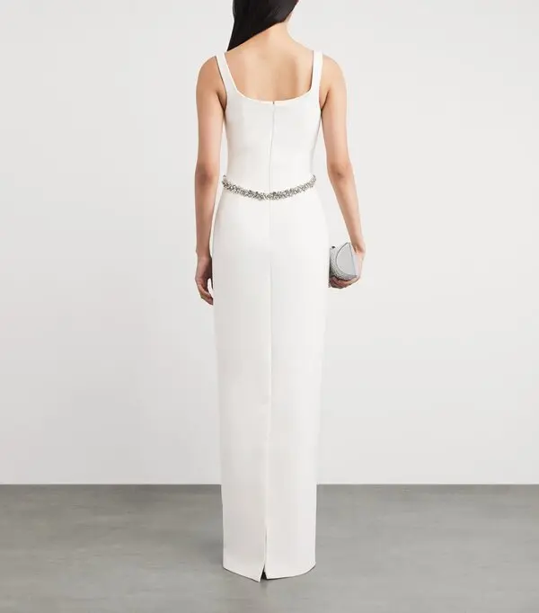 Safiyaa Crystal-embellished Riley Gown - White