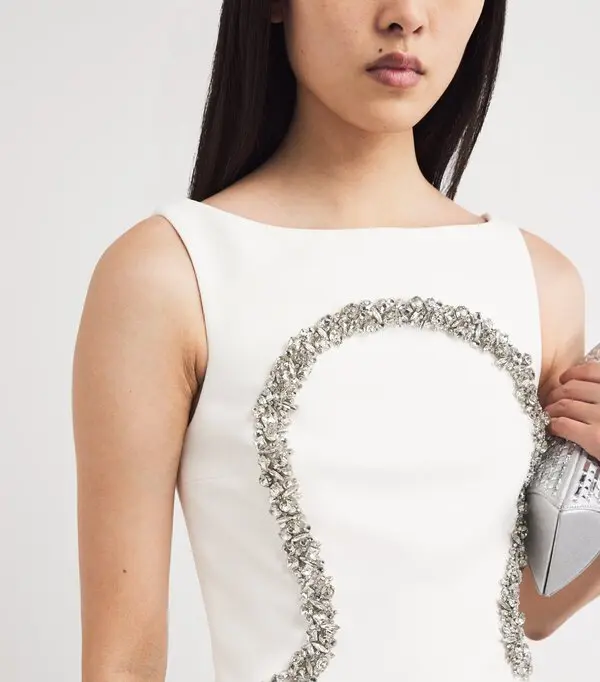 Safiyaa Crystal-embellished Riley Gown - White
