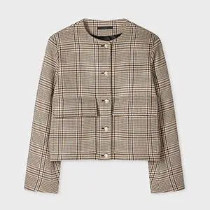 Paul Smith Wool-blend Houndstooth Jacket - Brown