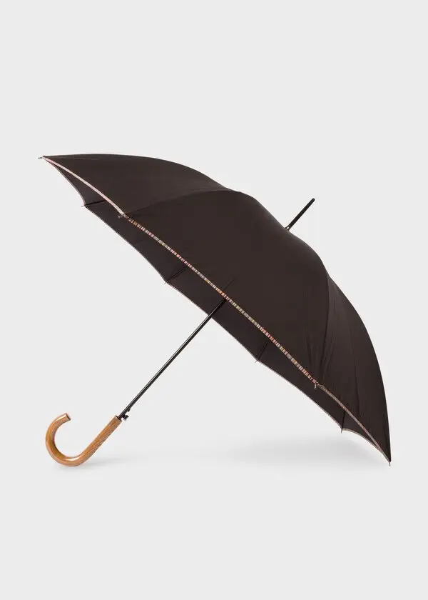 Paul Smith Border Walker Umbrella With Wooden Handle - Multicolour