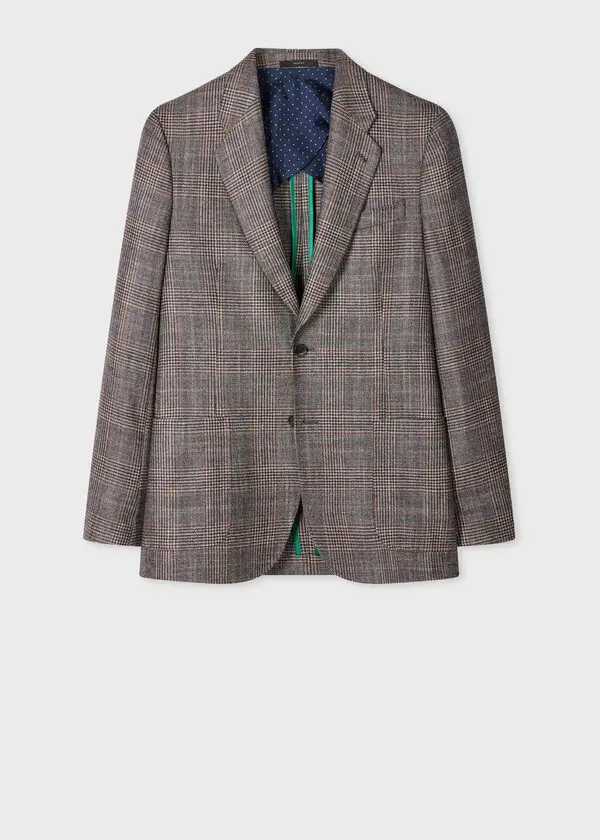 Paul Smith Check 'silk Air' Buggy-lined Blazer