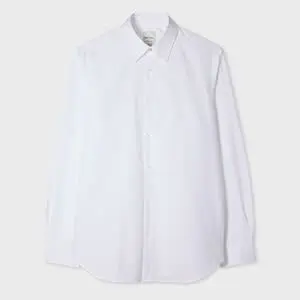 Paul Smith Cotton-poplin Shirt With Concealed Embroidery - White