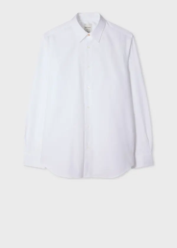Paul Smith Cotton-poplin Shirt With Concealed Embroidery - White