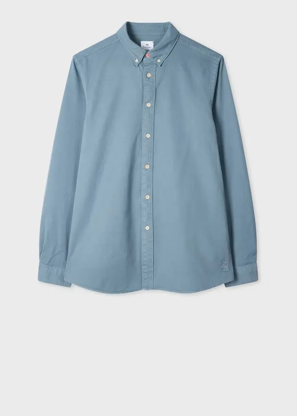 Paul Smith Powder Cotton-twill Button-down Shirt