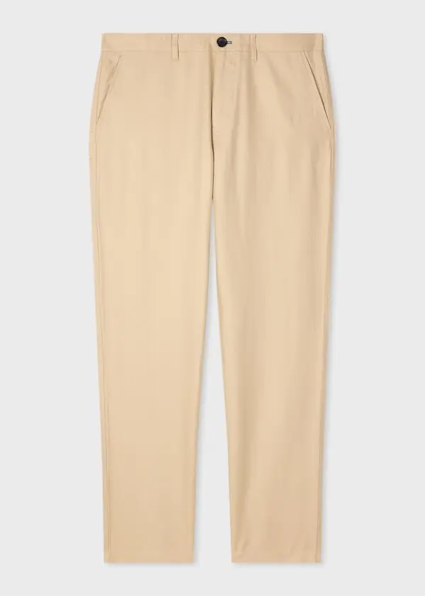 Paul Smith Tapered Cotton-linen Trousers - Brown