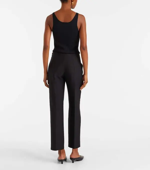 TOTEME Wool And Silk Slim Pants - Black