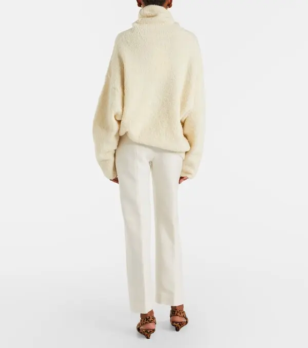TOTEME Wool And Silk Slim Pants - White