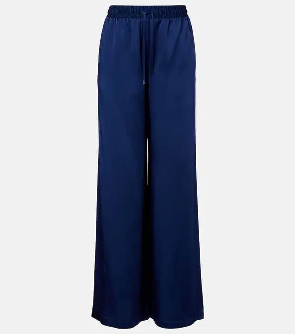 Stella McCartney Satin Wide-leg Pants - Blue