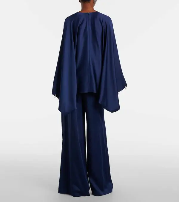 Stella McCartney Satin Wide-leg Pants - Blue
