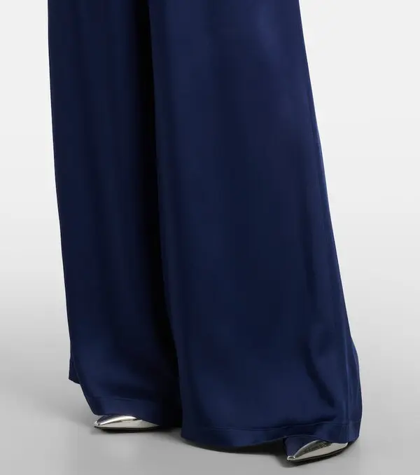 Stella McCartney Satin Wide-leg Pants - Blue