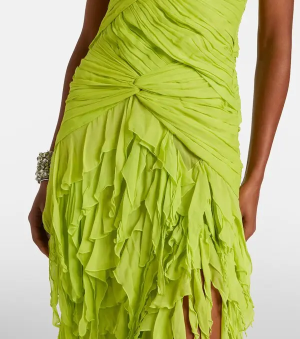 Blumarine Georgette Maxi Dress - Green