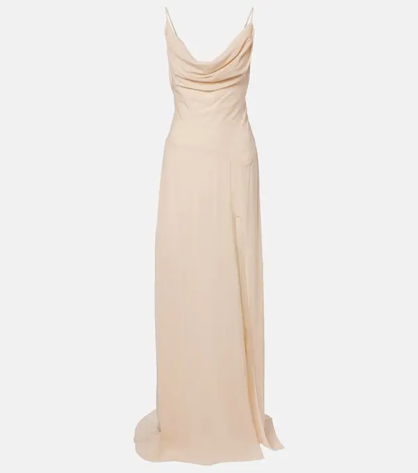 Blumarine Georgette Maxi Dress - Pink