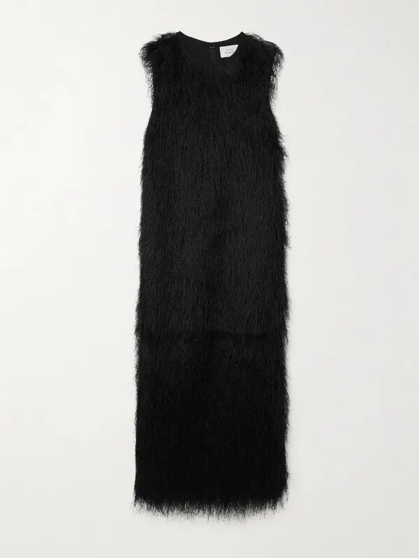 Loulou De Saison Tiwa Fringed Cotton-voile Maxi Dress - Black