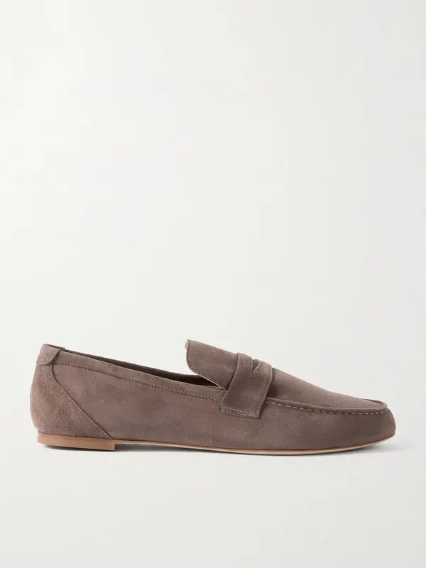 JAMIE HALLER Suede Penny Loafers