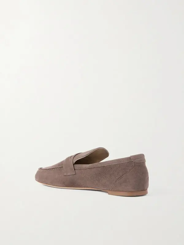 JAMIE HALLER Suede Penny Loafers