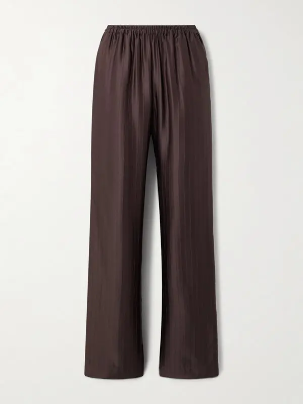 Loulou De Saison Kadala Paneled Straight-leg Pants - Brown