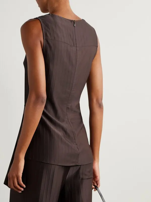 Loulou De Saison Draped Paneled Satin Top
