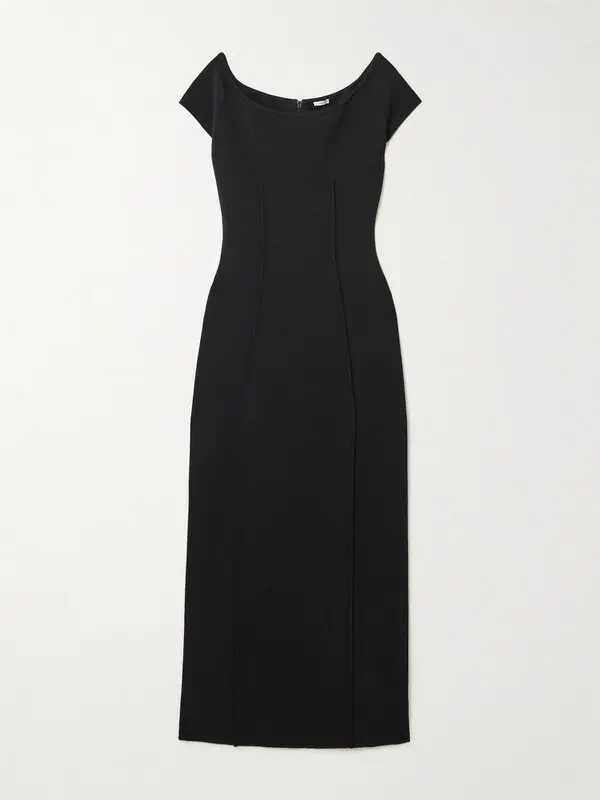 JOSEPH Foin Stretch-knit Midi Dress - Black
