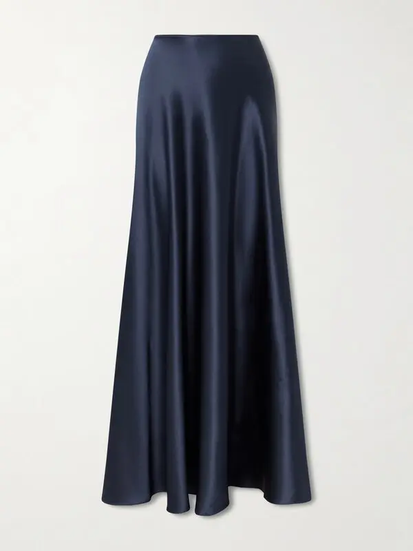 HEIRLOME Antonia Silk-satin Maxi Skirt - Blue