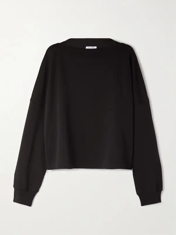 Alaïa Oversized Cotton-jersey Sweatshirt - Black