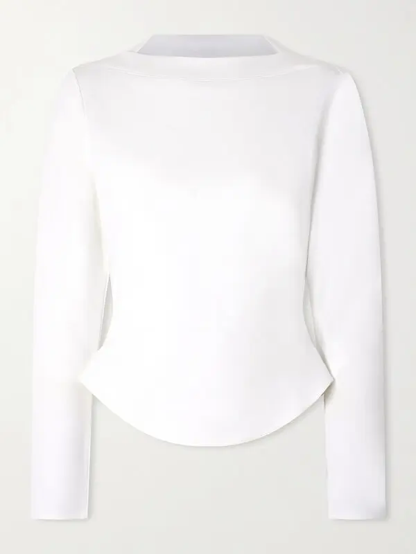 Alaïa Asymmetric Cotton-blend Jersey Top - White