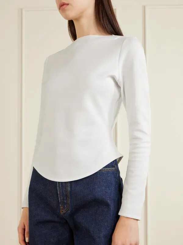 Alaïa Asymmetric Cotton-blend Jersey Top
