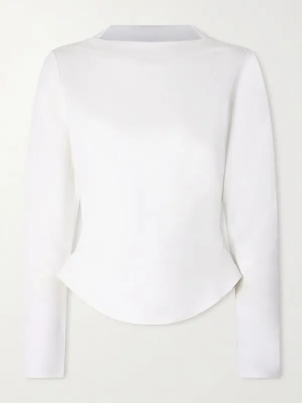 Alaïa Asymmetric Cotton-blend Jersey Top - White