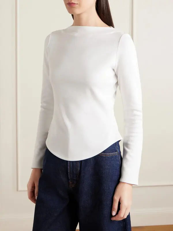 Alaïa Asymmetric Cotton-blend Jersey Top