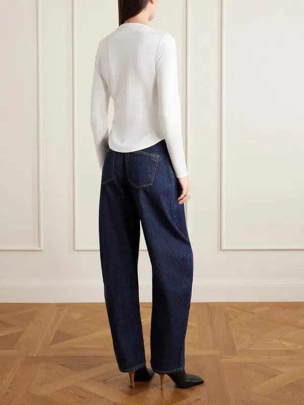 Alaïa Asymmetric Cotton-blend Jersey Top