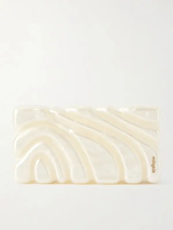 Cult Gaia Aura Embellished Acrylic Clutch - Neutrals