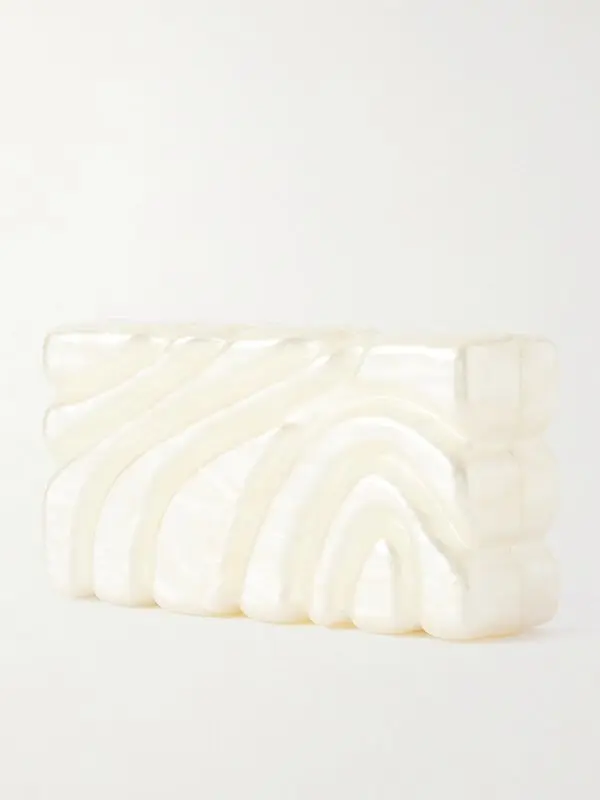 Cult Gaia Aura Embellished Acrylic Clutch - Neutrals