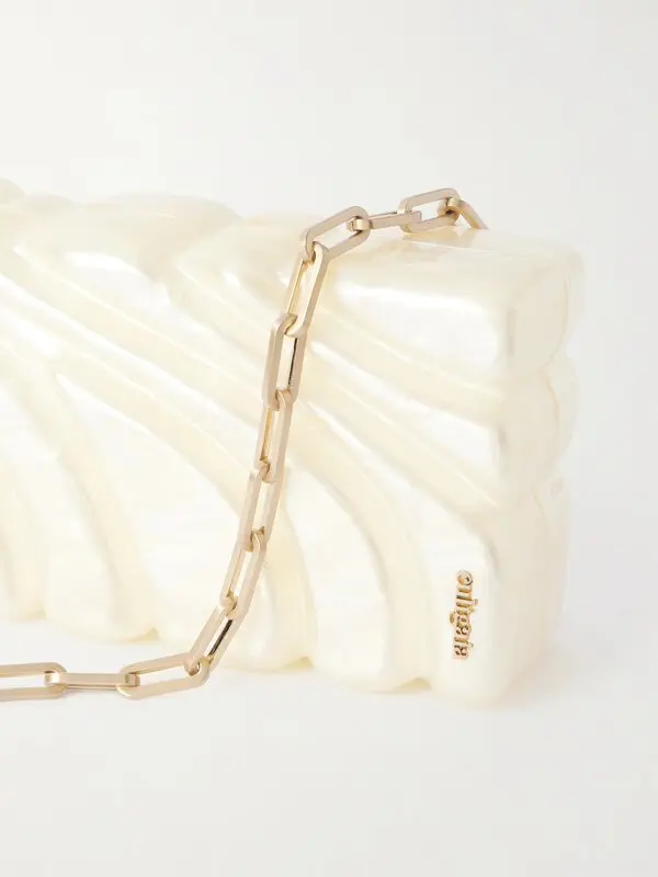 Cult Gaia Aura Embellished Acrylic Clutch - Neutrals