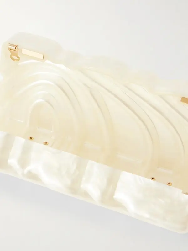 Cult Gaia Aura Embellished Acrylic Clutch - Neutrals