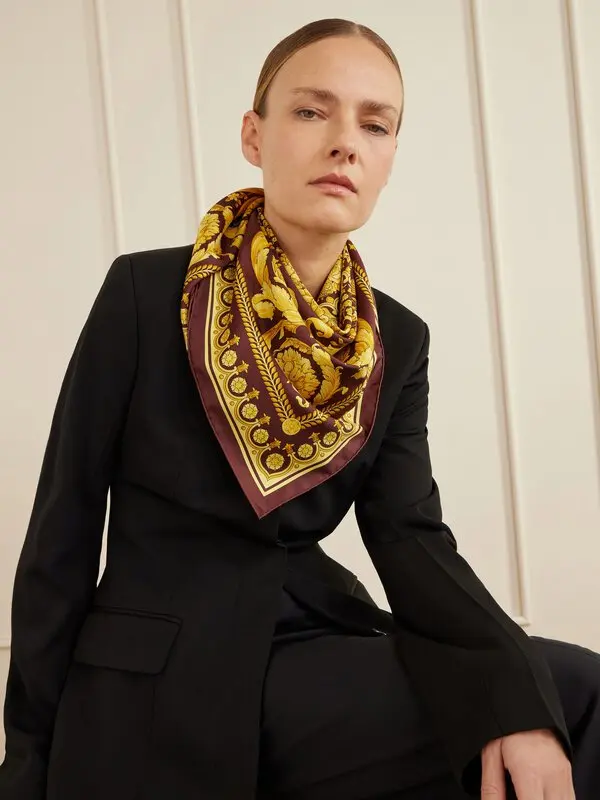 Versace Printed Silk-twill Scarf