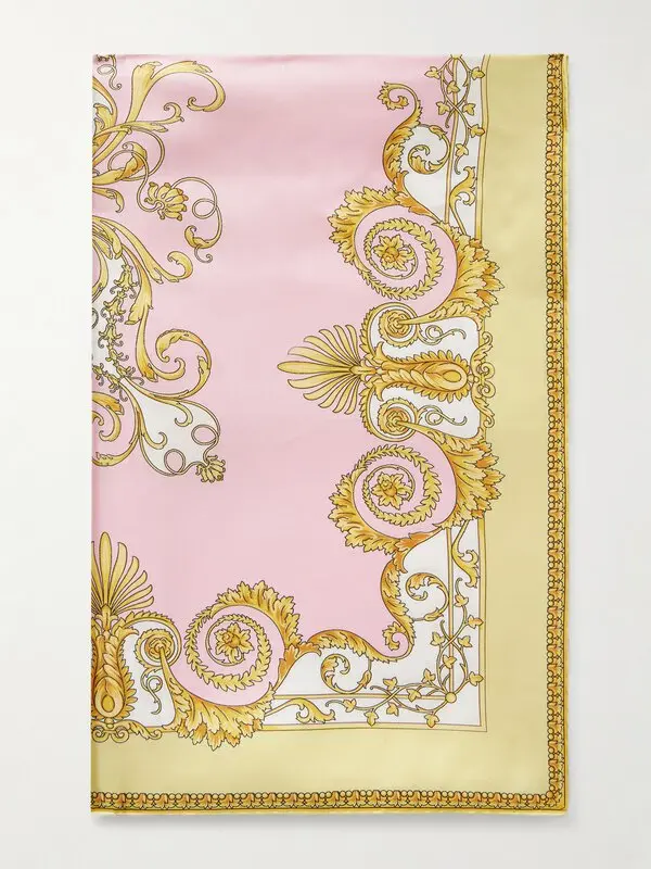 Versace Printed Silk-twill Scarf - Pink