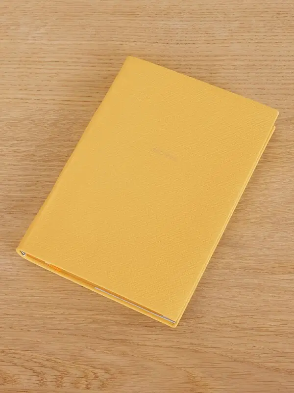 Smythson Recipes Soho Panama Textured-leather Notebook - Yellow