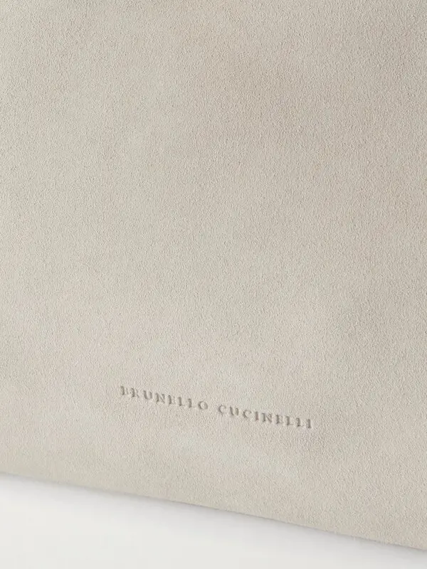 Brunello Cucinelli Leather-trimmed Suede Tote - Ivory