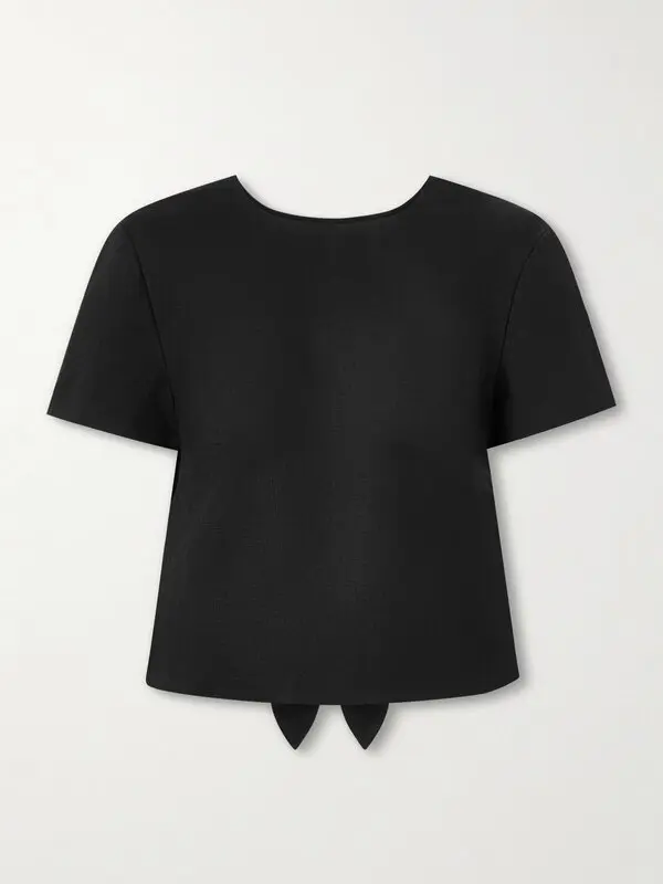 Cult Gaia Safa Bow-detailed Linen Blouse