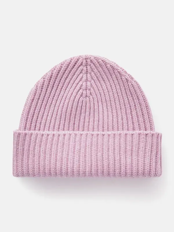 Johnstons Of Elgin Lovat Ribbed Cashmere Beanie - Pink