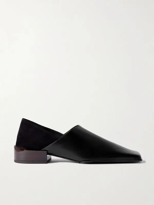 Alaïa Leather And Nubuck Loafers - Black